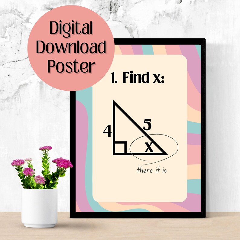 Set of 4 Trigonometry Math Classroom Posters, Retro Math Posters, Funny ...