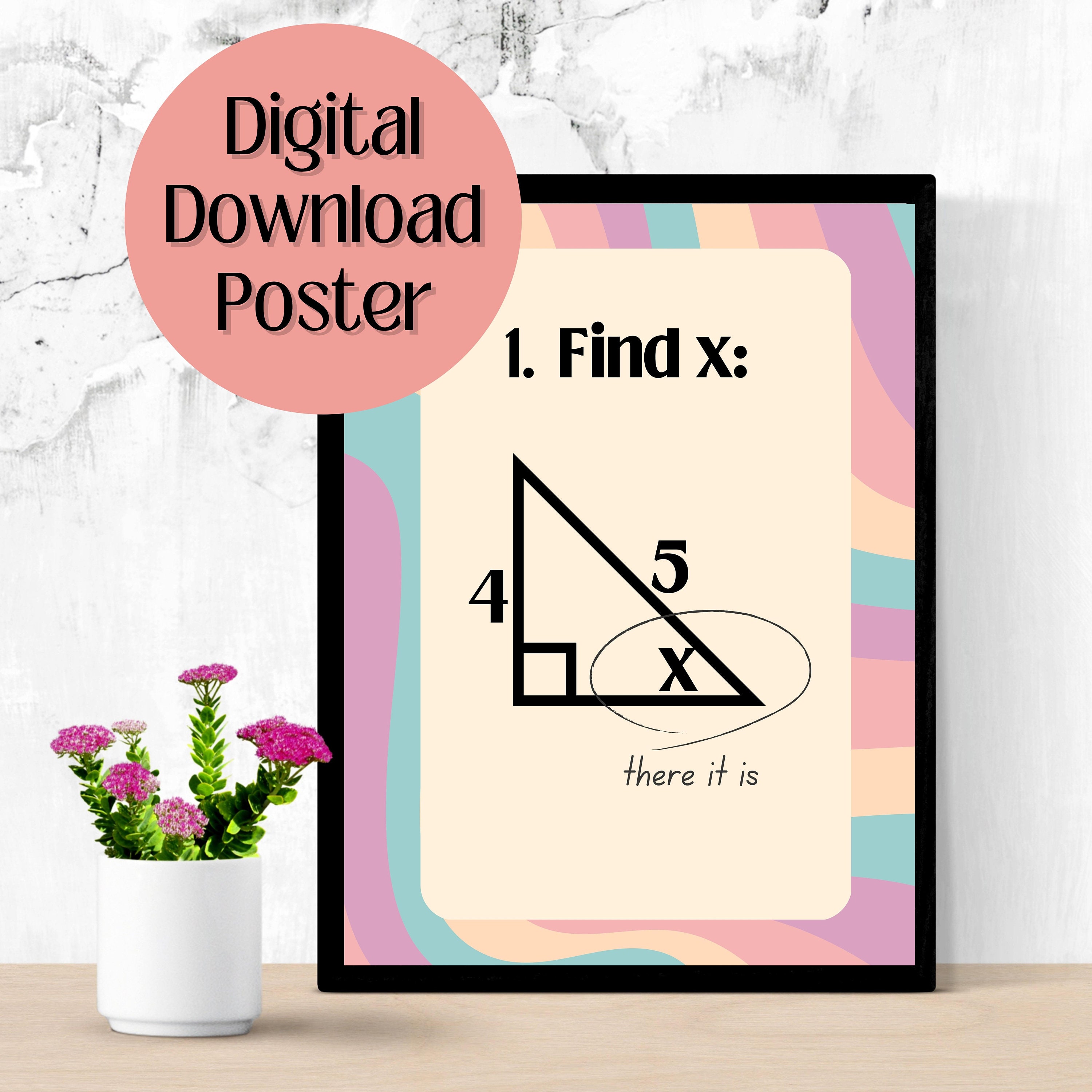 Set of 4 Trigonometry Math Classroom Posters, Retro Math Posters, Funny ...