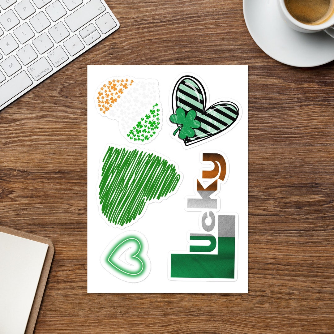 Irish Sticker Lucky Sticker Irish Heart Sticker Ireland Flag Sticker ...