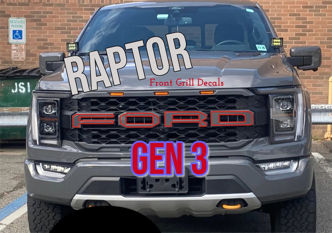 Gen 3 Ford Raptor Front Grill Decals 2021-2023 SVT F150 Custom - Etsy