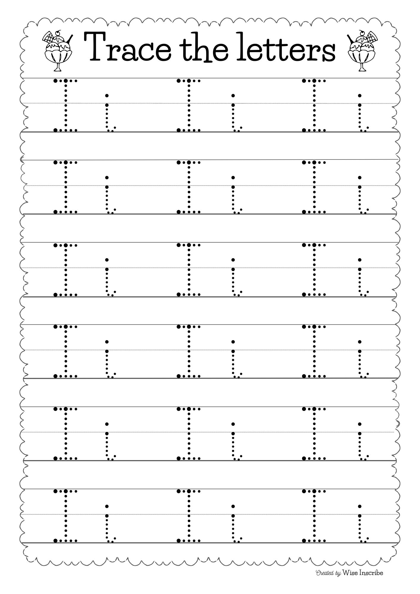 26 Trace the Alphabet Worksheets | Printable Letters Tracing | Nursery ...