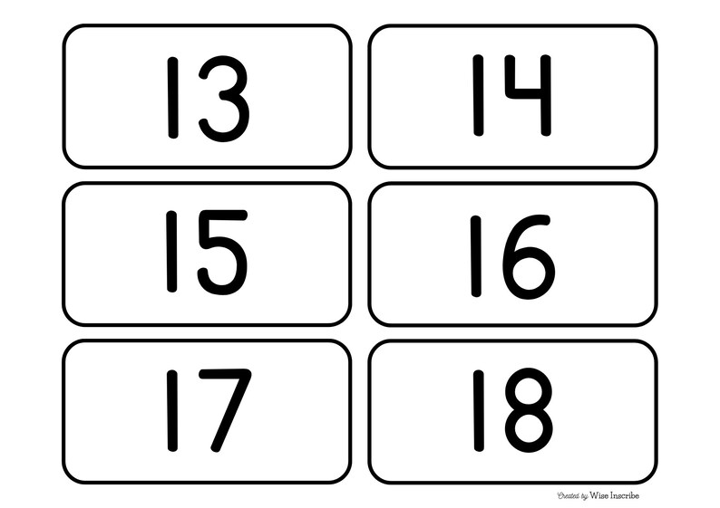 Printable Number Flashcards 1-100: Preschool Learning (digital Download ...