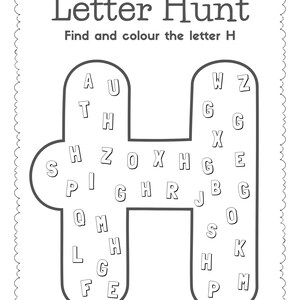 26 Letter Hunt Alphabet Worksheets | Printable ABC Colouring | Nursery ...