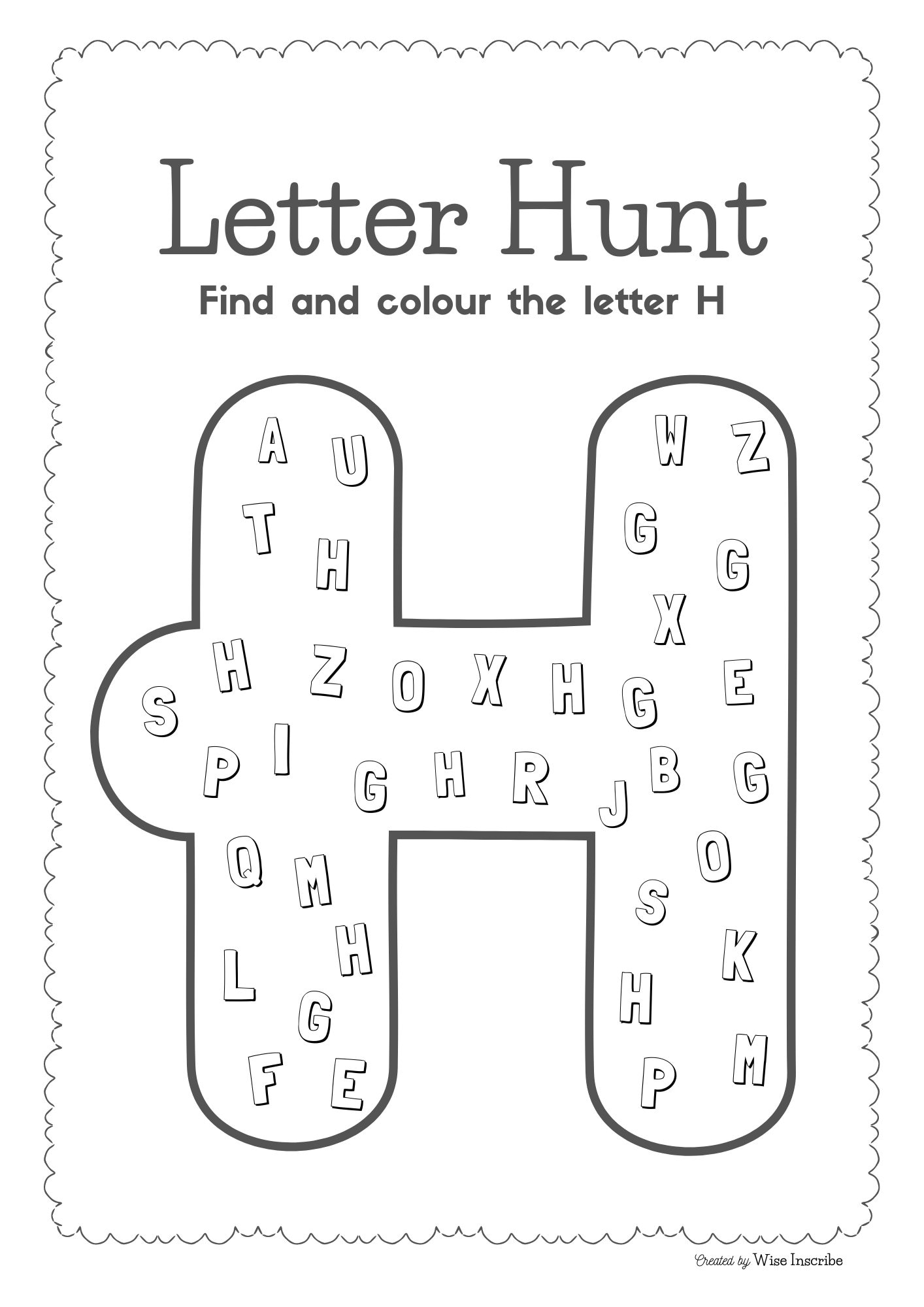 26 Letter Hunt Alphabet Worksheets Printable ABC Colouring Nursery EYFS ...