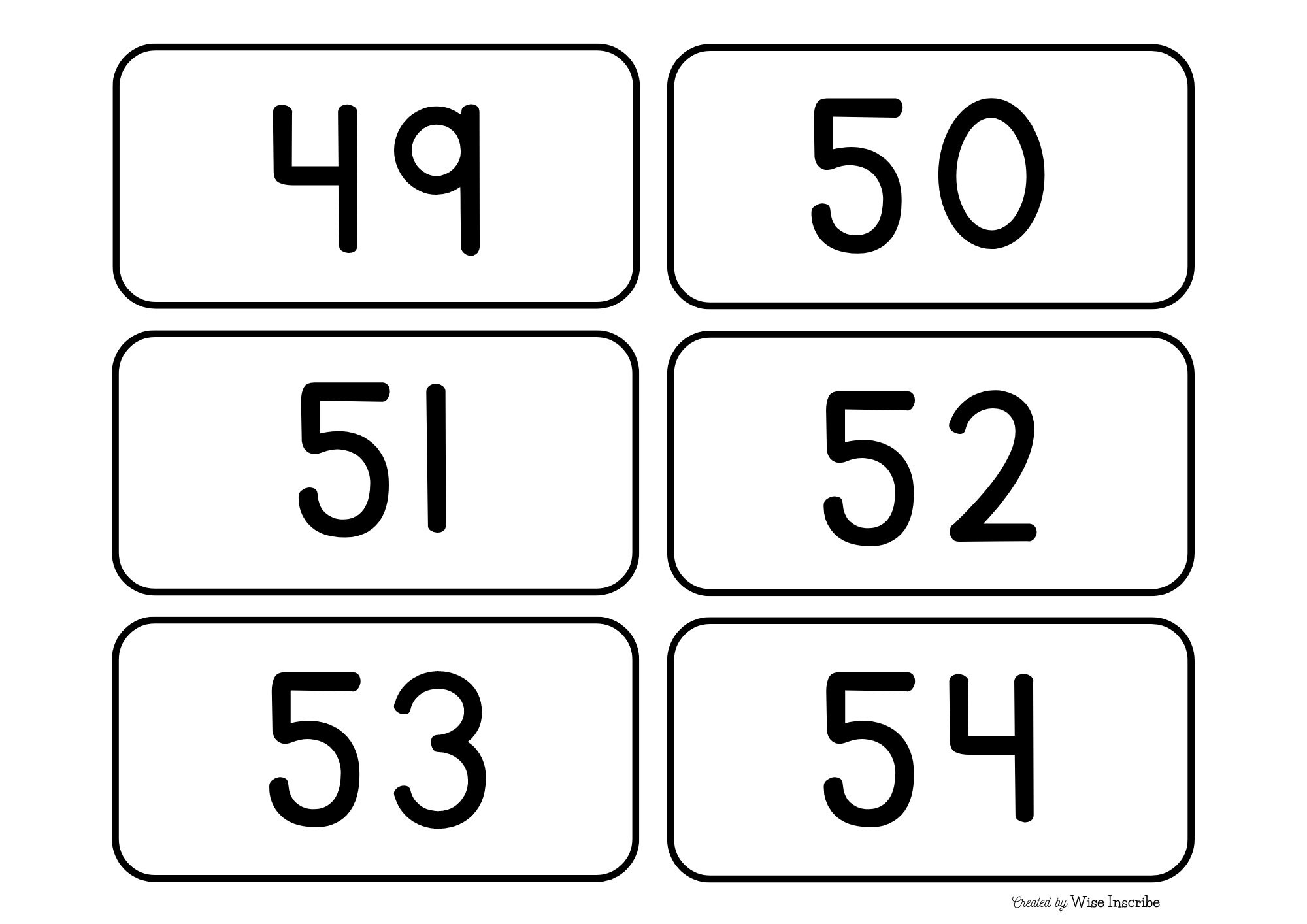 Printable Number Flashcards 1-100: Preschool Learning (digital Download ...