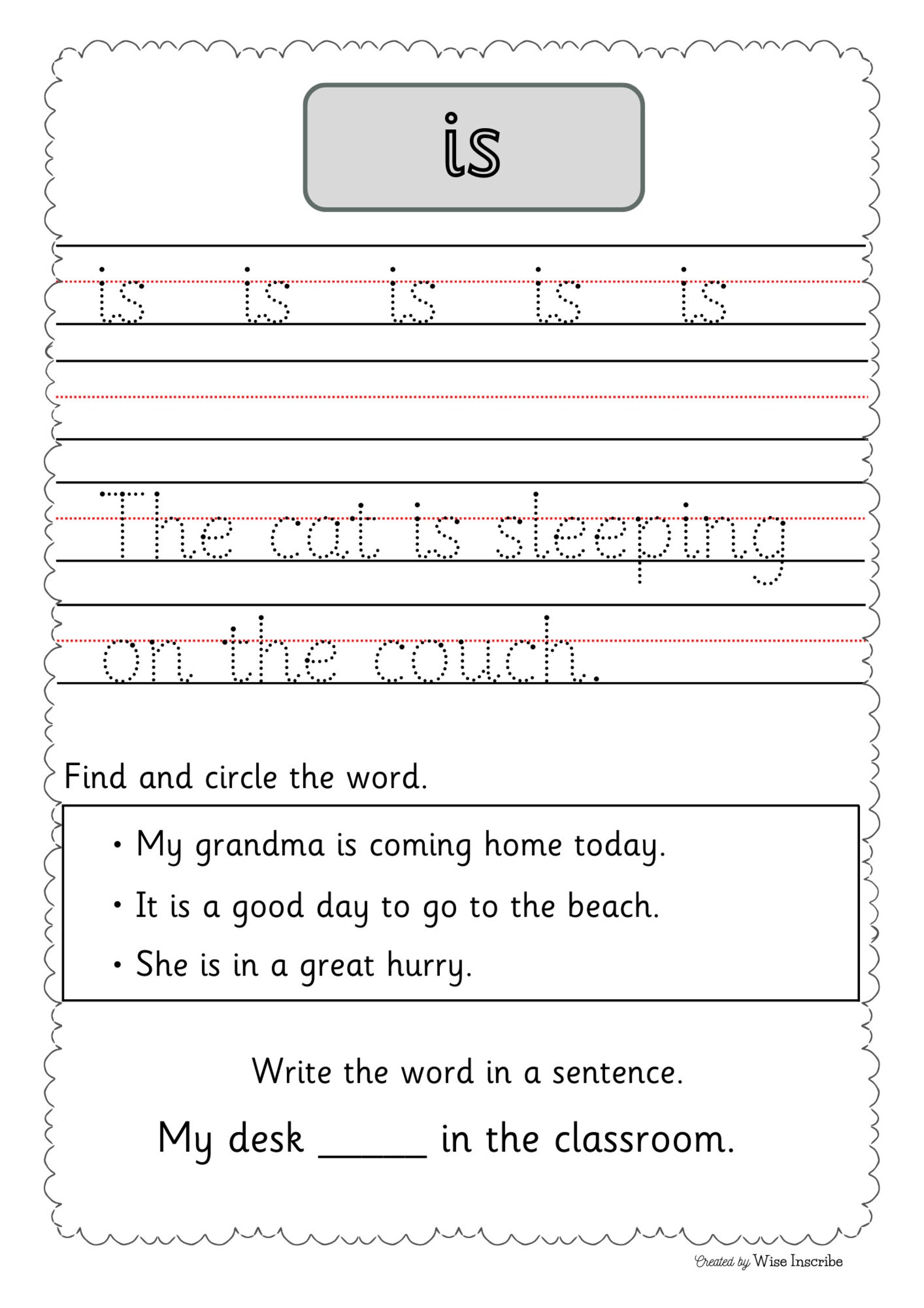 High Frequency Words Practice Worksheets | EYFS Handwriting (printable ...