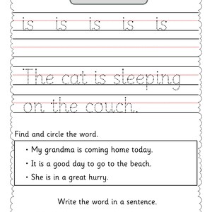 High Frequency Words Practice Worksheets | EYFS Handwriting (printable ...