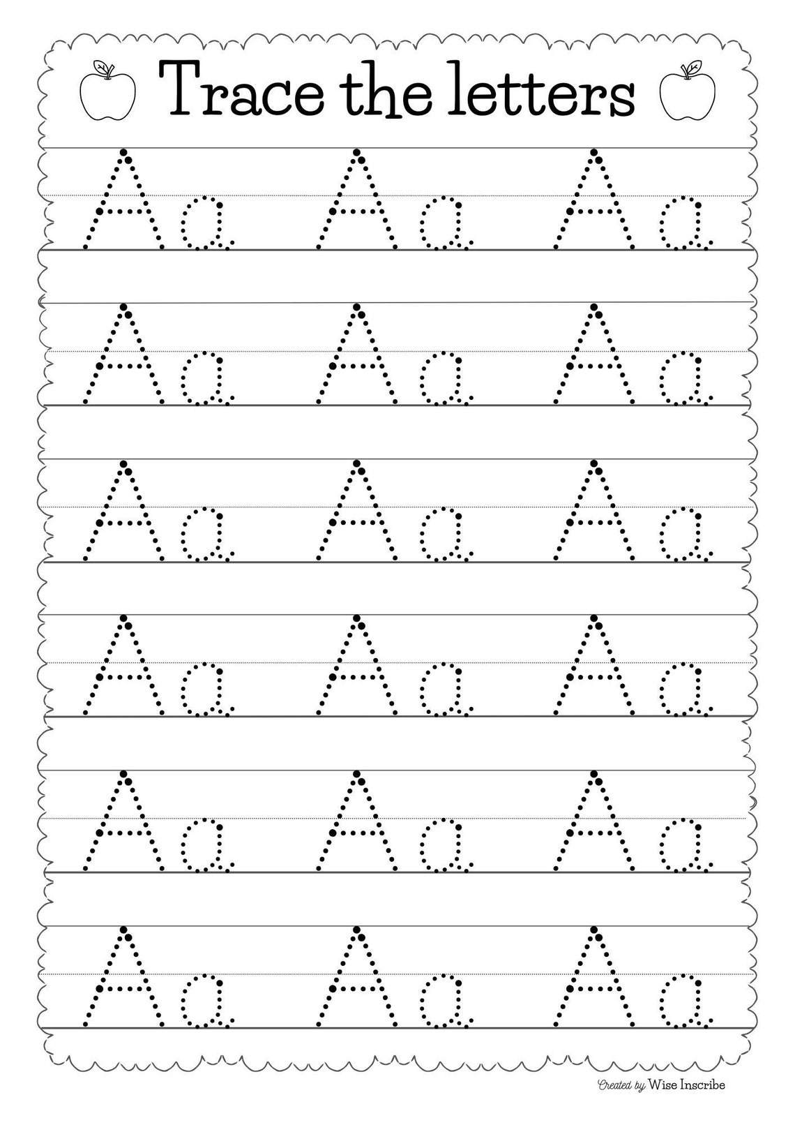 26 Trace the Alphabet Worksheets Printable Letters Tracing Nursery EYFS ...