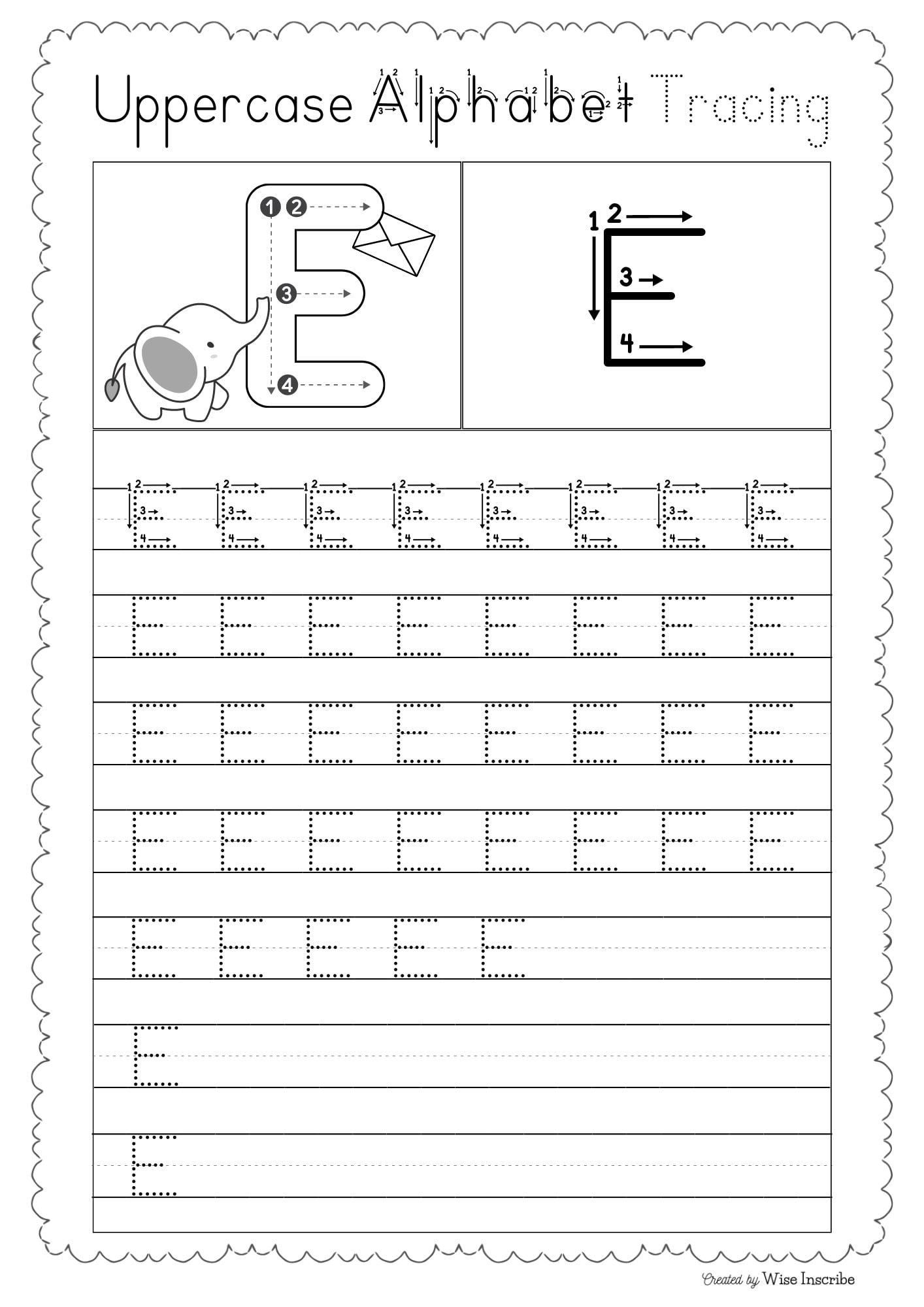 Alphabet Tracing Worksheets | Uppercase ABC Practice (printable) - Etsy
