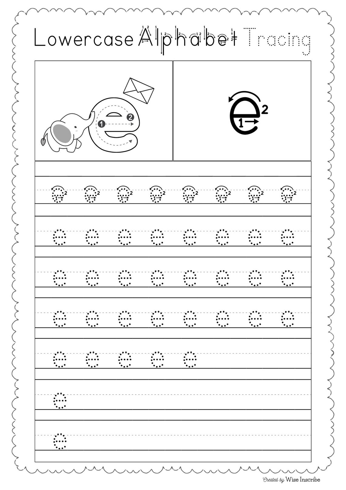 26 Printable Lowercase Alphabet Tracing Worksheets | Nursery EYFS ...