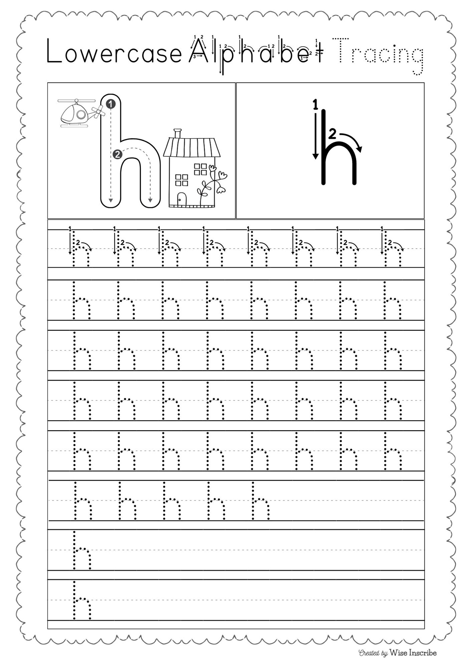 26 Printable Lowercase Alphabet Tracing Worksheets | Nursery EYFS ...
