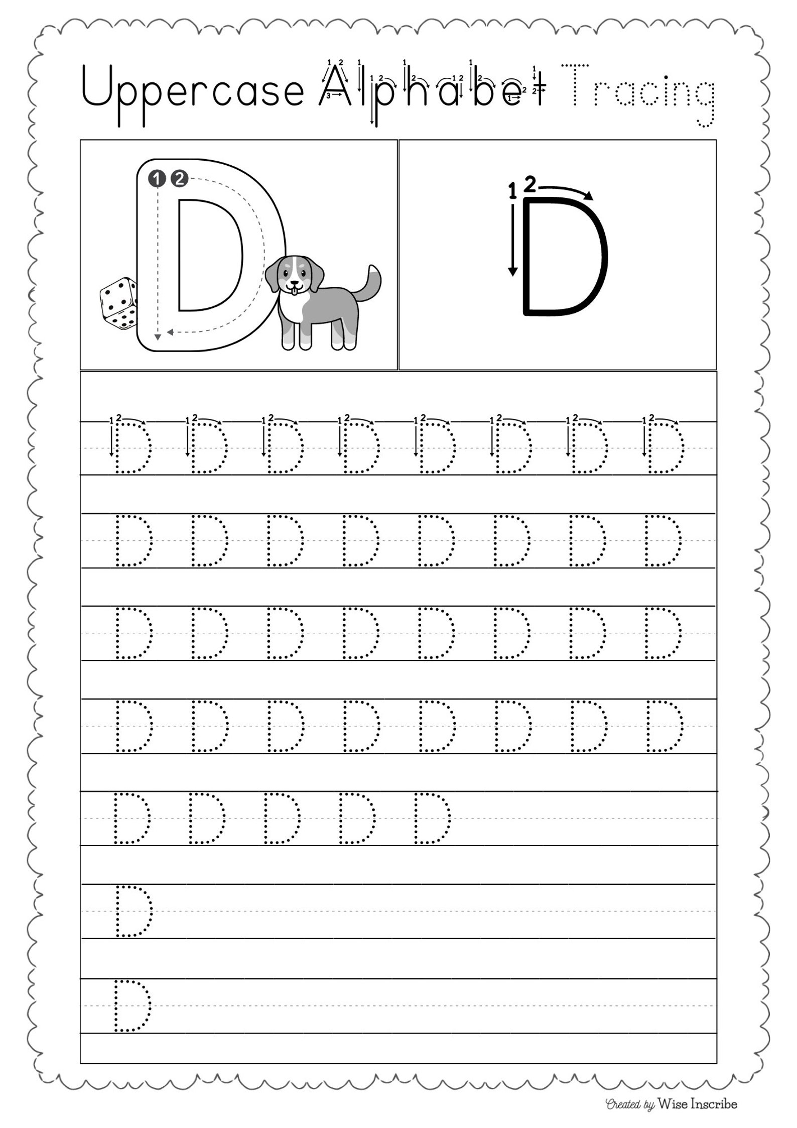 Alphabet Tracing Worksheets | Uppercase ABC Practice (printable) - Etsy