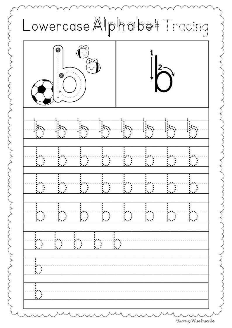 Lowercase Alphabet Tracing Worksheets | ABC Practice (printable) - Etsy
