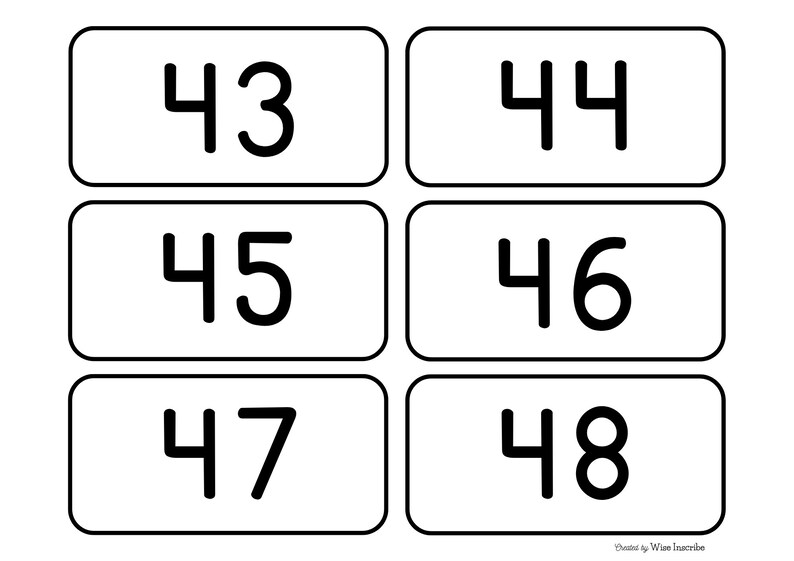 Printable Number Flashcards 1-100: Preschool Learning (digital Download ...