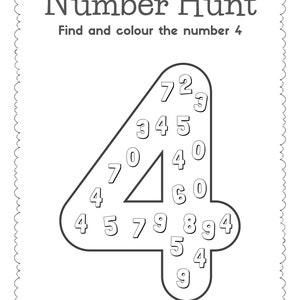 10 Number Hunt Printable Worksheets | Numeracy 123 Activity | Nursery ...