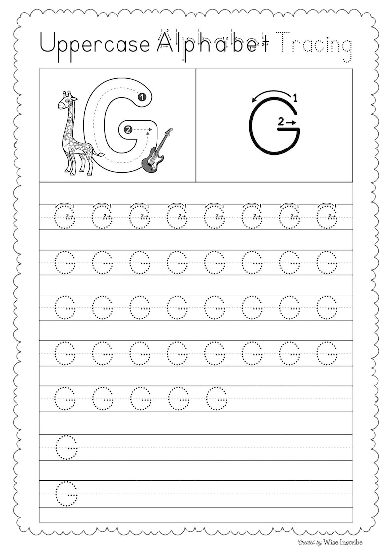 26 Printable Uppercase Alphabet Tracing Worksheets | Nursery EYFS ...
