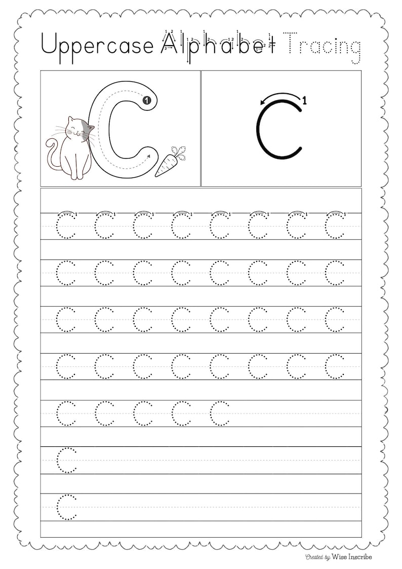 26 Printable Uppercase Alphabet Tracing Worksheets | Nursery EYFS ...
