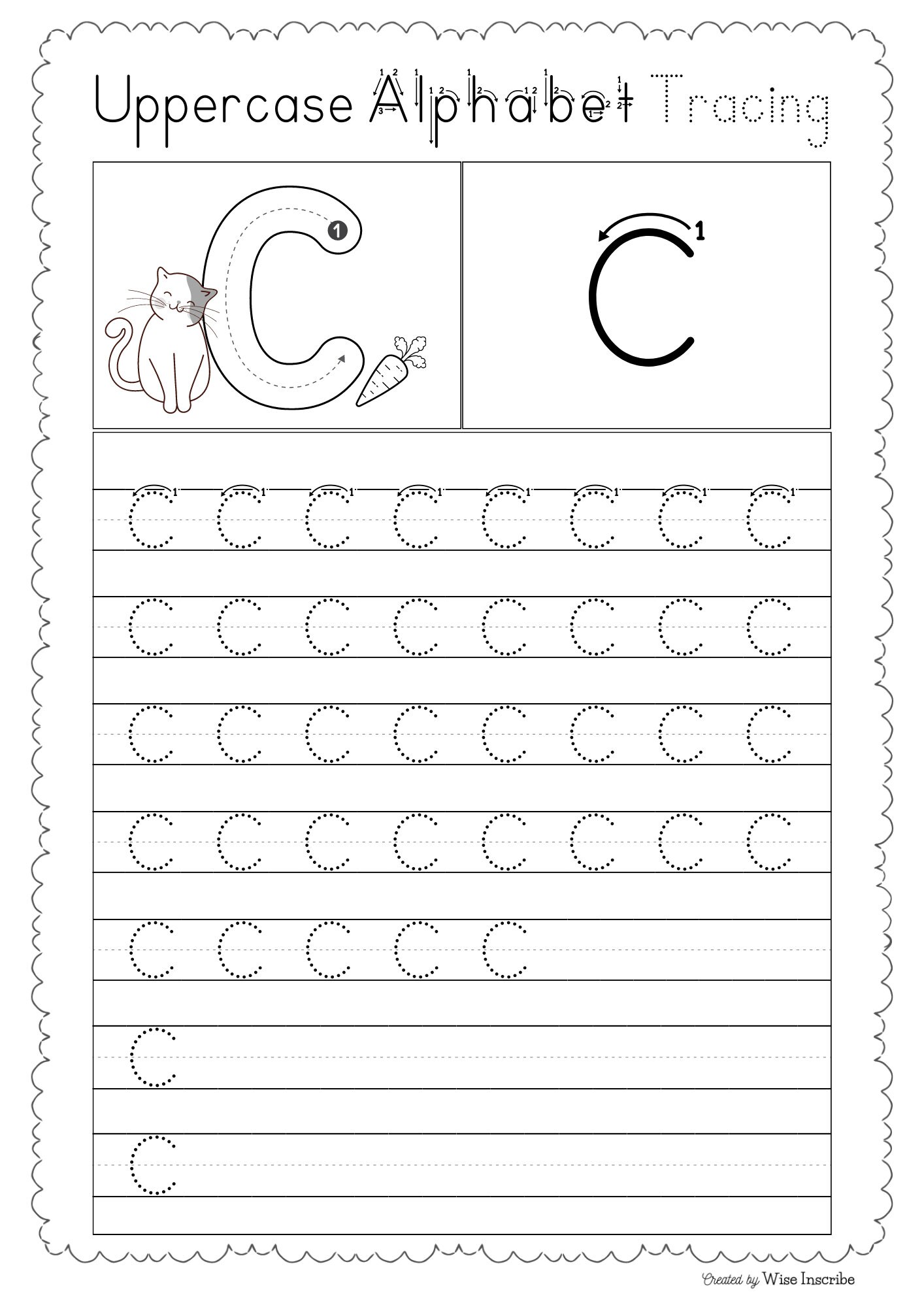 Alphabet Tracing Worksheets | Uppercase ABC Practice (printable) - Etsy