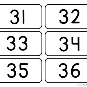 Printable Number Flashcards 1-100: Preschool Learning (digital Download ...