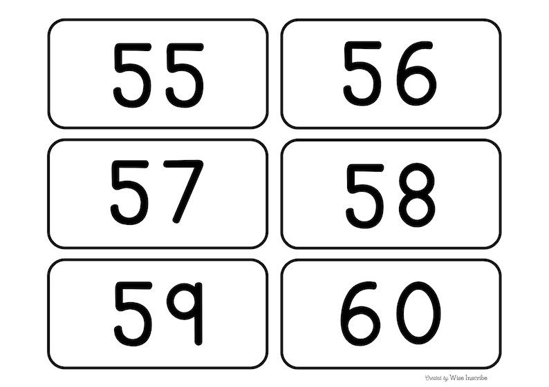 Printable Number Flashcards 1-100: Preschool Learning (digital Download ...