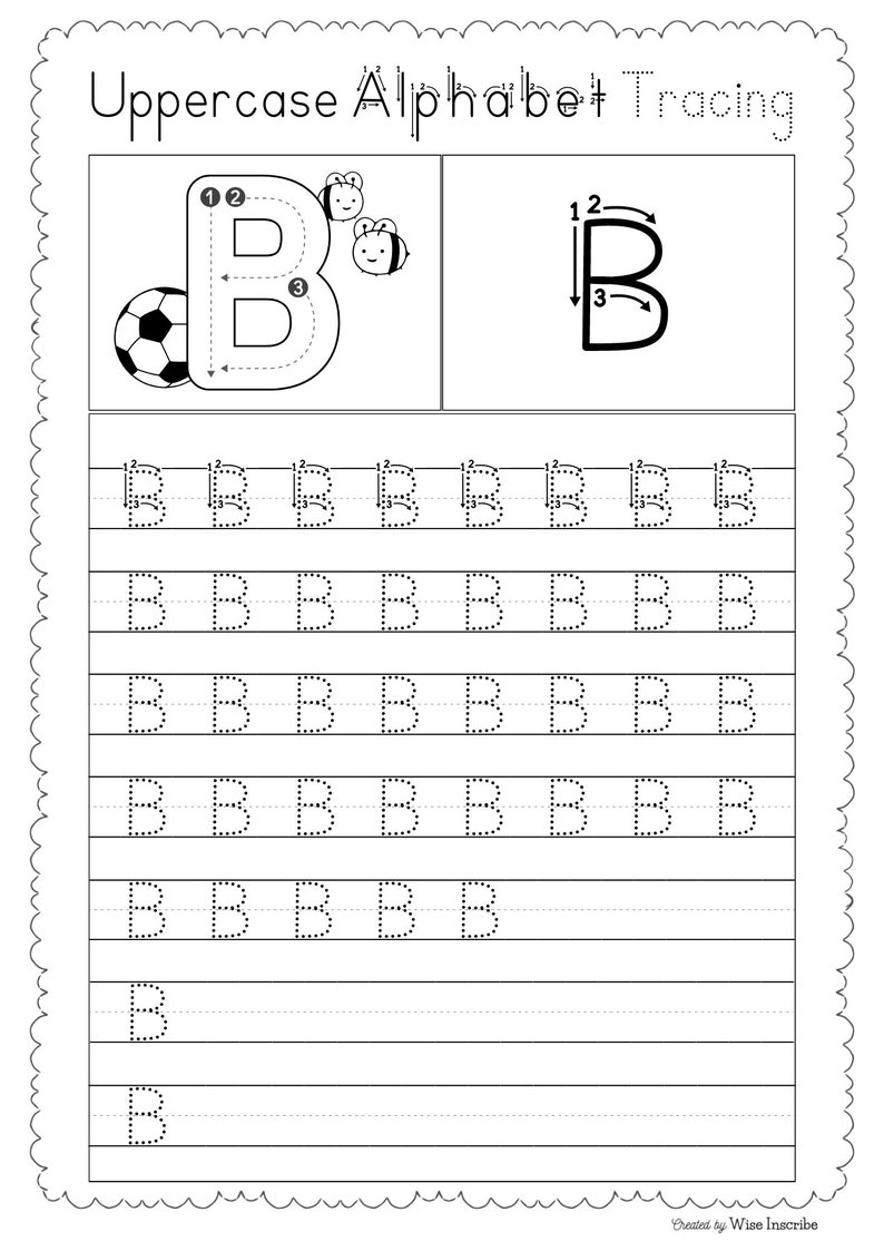 26 Printable Uppercase Alphabet Tracing Worksheets | Nursery EYFS ...