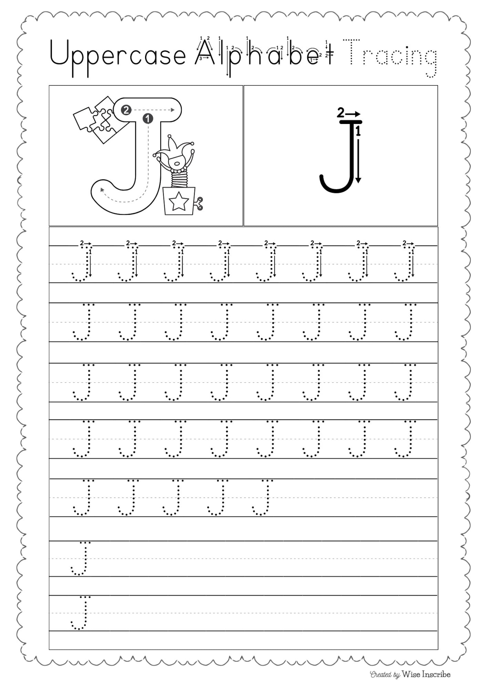 26 Printable Uppercase Alphabet Tracing Worksheets | Nursery EYFS ...