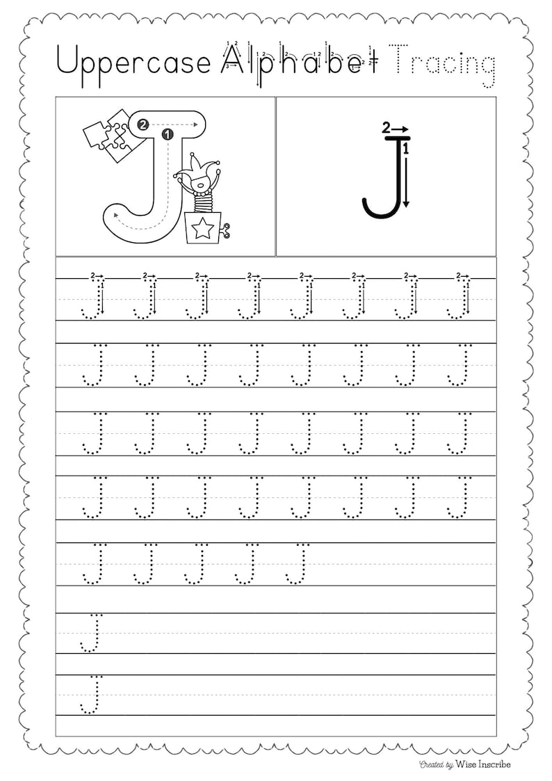 26 Printable Uppercase Alphabet Tracing Worksheets | Nursery EYFS ...