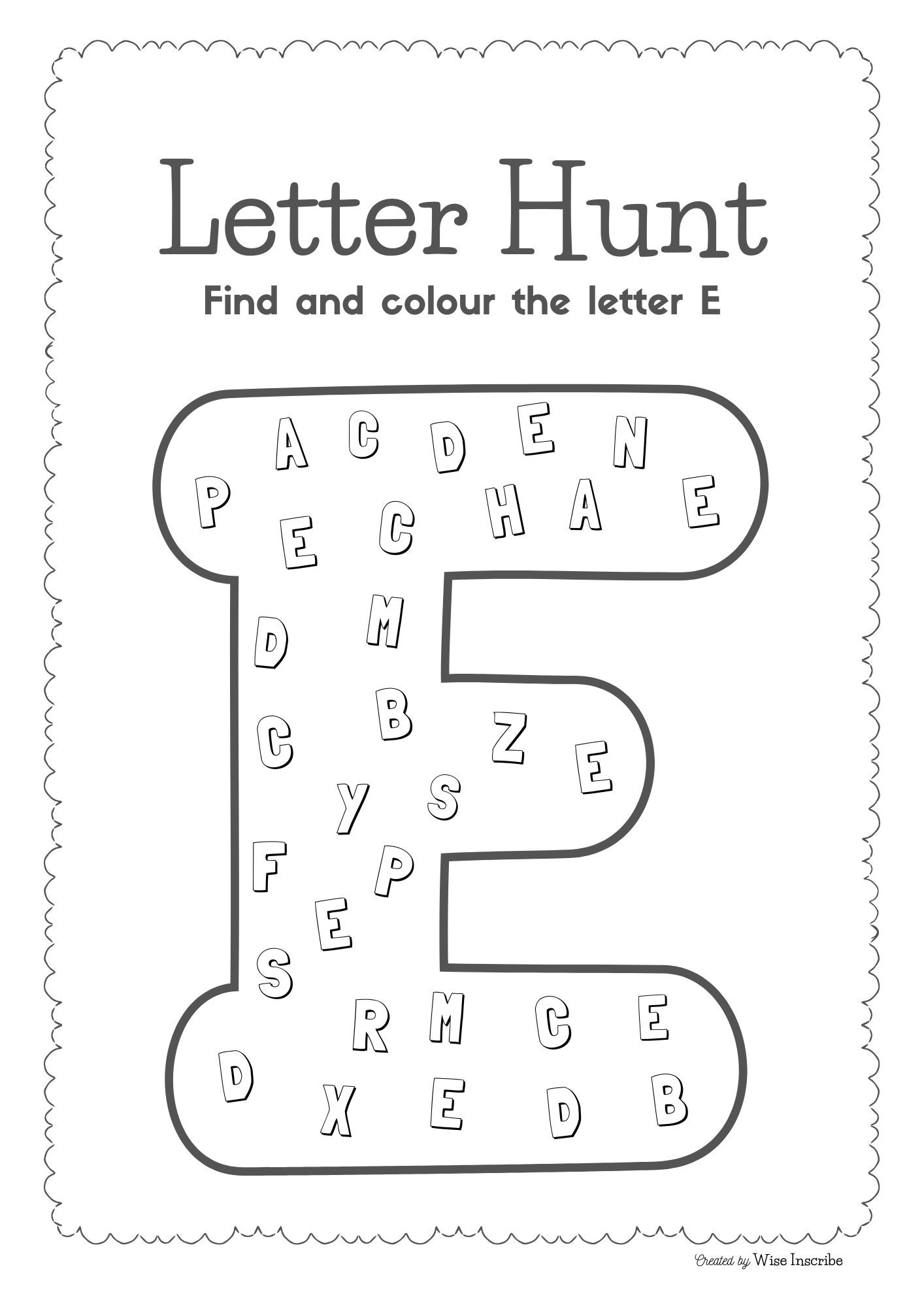 26 Letter Hunt Alphabet Worksheets Printable ABC Colouring Nursery EYFS ...
