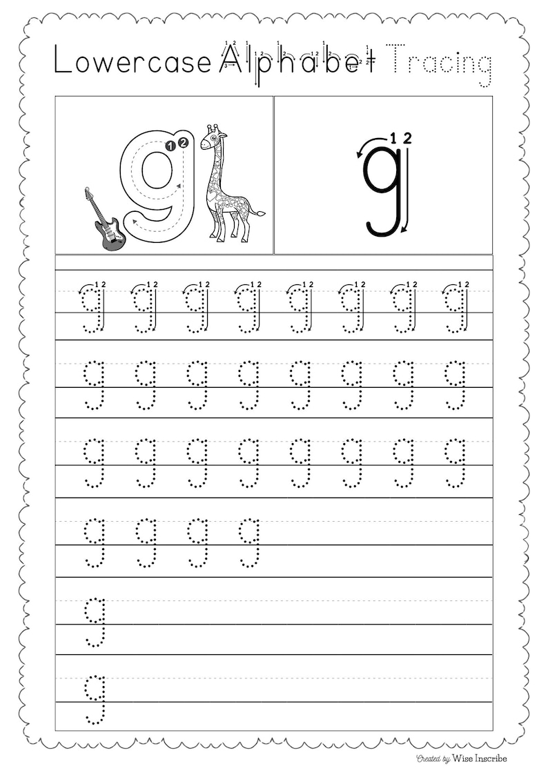 26 Printable Lowercase Alphabet Tracing Worksheets | Nursery EYFS ...