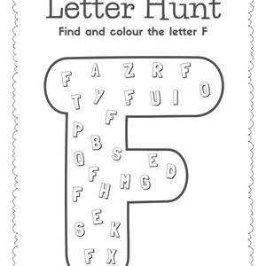26 Letter Hunt Alphabet Worksheets | Printable ABC Colouring | Nursery ...