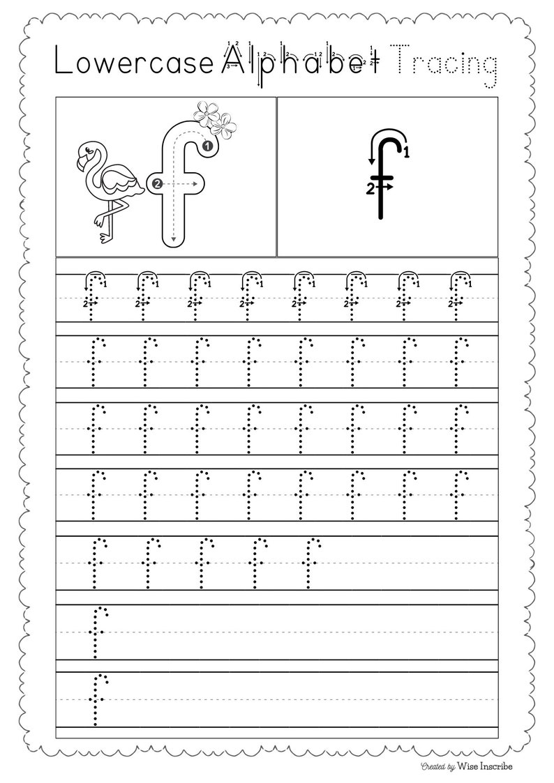 26 Printable Lowercase Alphabet Tracing Worksheets Nursery Eyfs