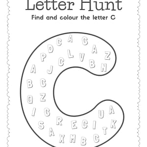 26 Letter Hunt Alphabet Worksheets | Printable ABC Colouring | Nursery ...
