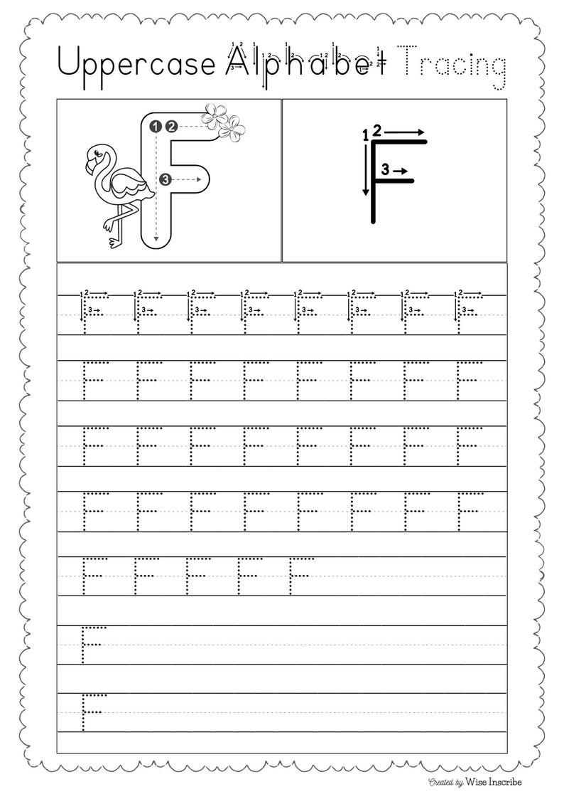 26 Printable Uppercase Alphabet Tracing Worksheets | Nursery EYFS ...
