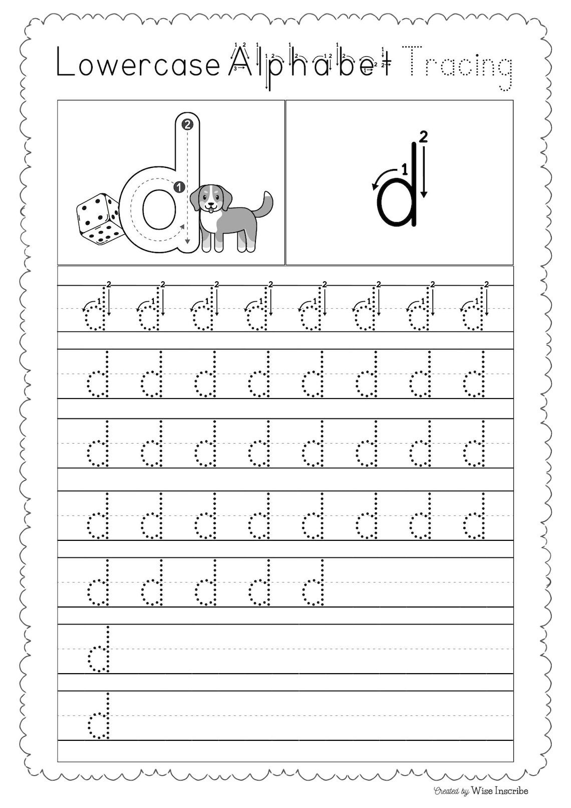 26 Printable Lowercase Alphabet Tracing Worksheets | Nursery EYFS ...