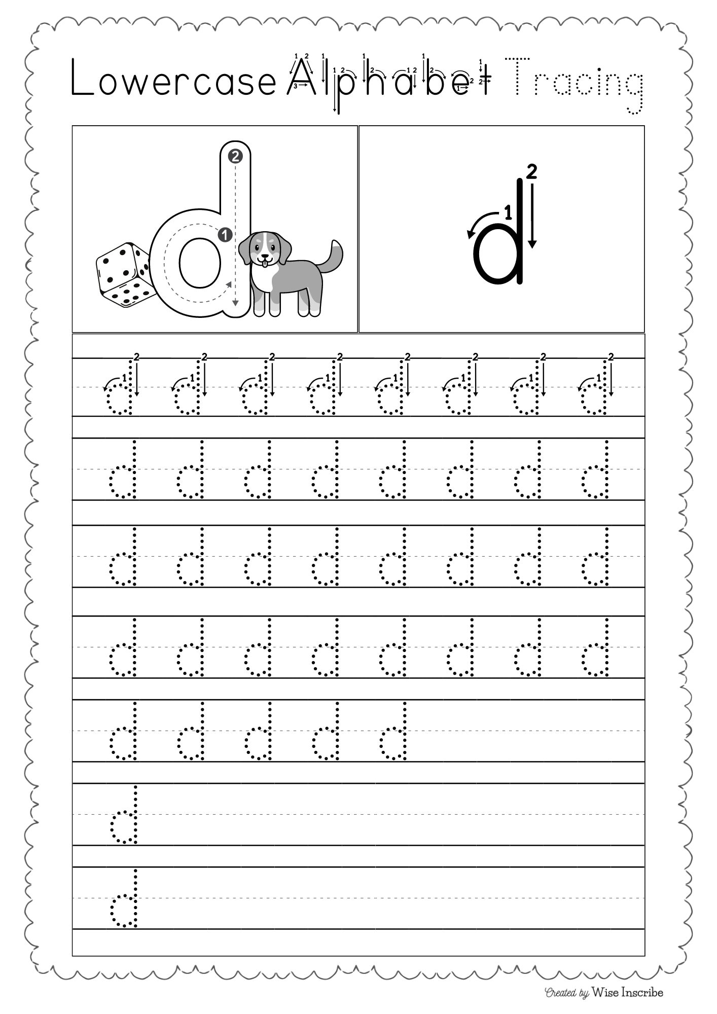 26 Printable Lowercase Alphabet Tracing Worksheets | Nursery EYFS ...