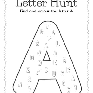 26 Letter Hunt Alphabet Worksheets | Printable ABC Colouring | Nursery ...