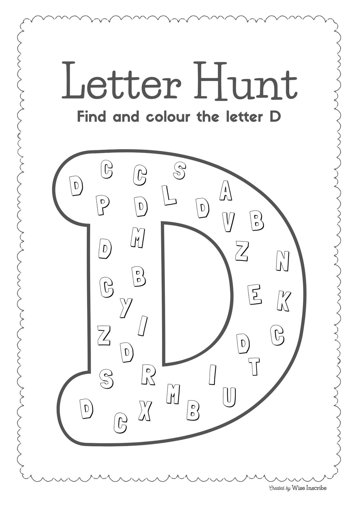 26 Letter Hunt Alphabet Worksheets Printable ABC Colouring Nursery EYFS ...