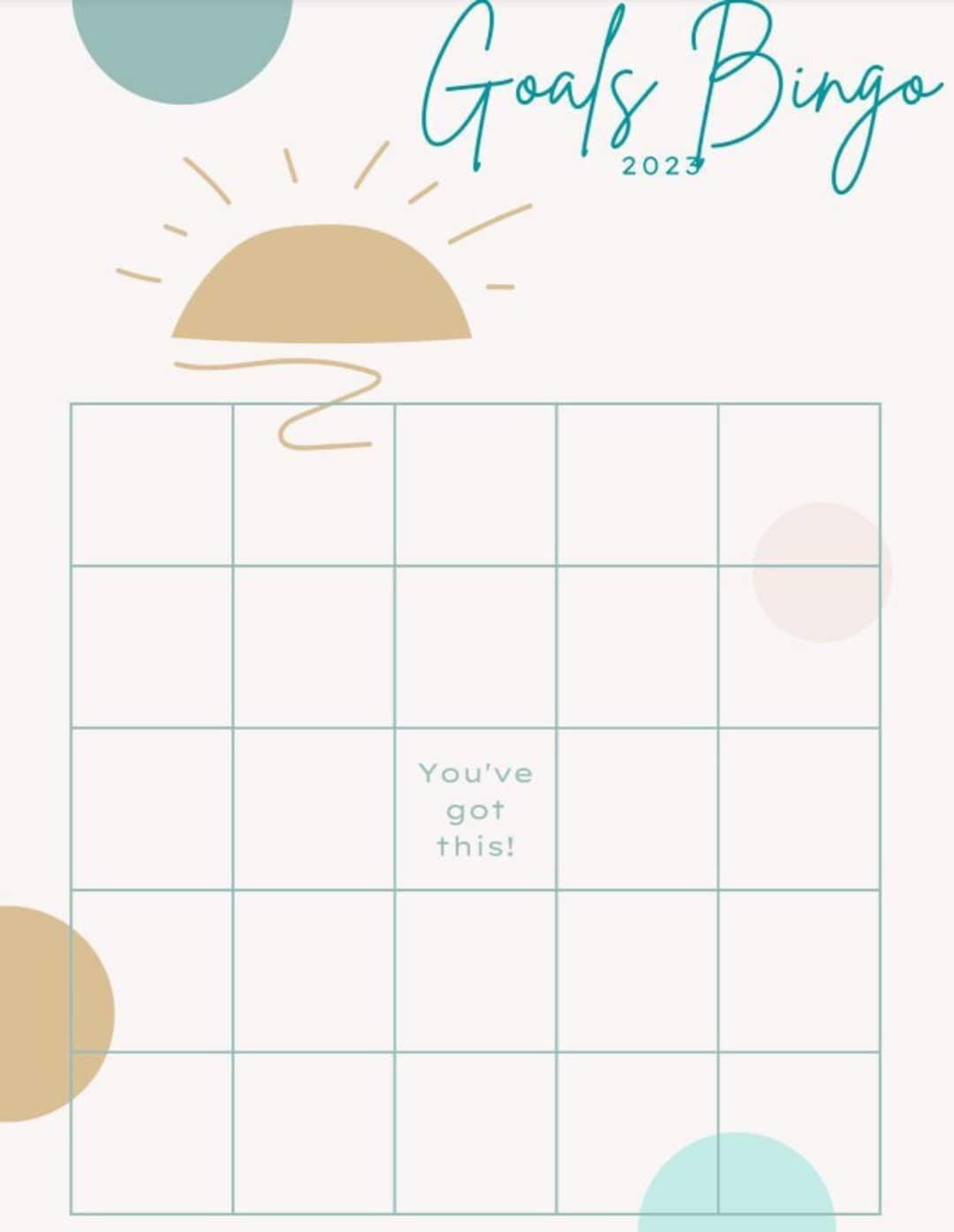 2023 Goals Bingo Template - Etsy