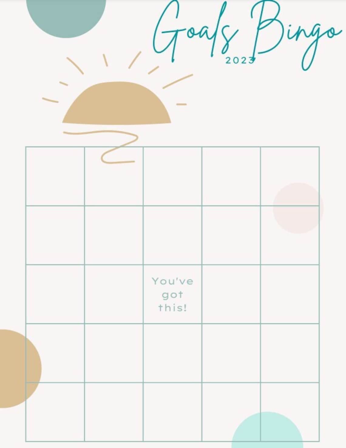 2023 Goals Bingo Template - Etsy