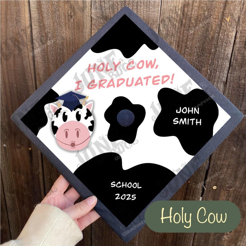 Cow Grad Cap Topper - Etsy