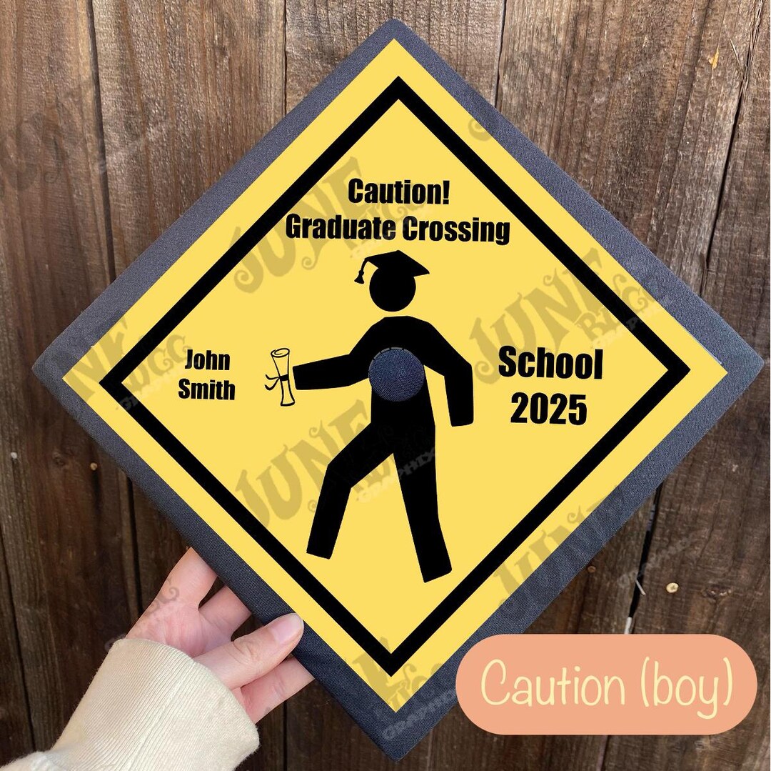 Caution Grad Cap Topper - Etsy