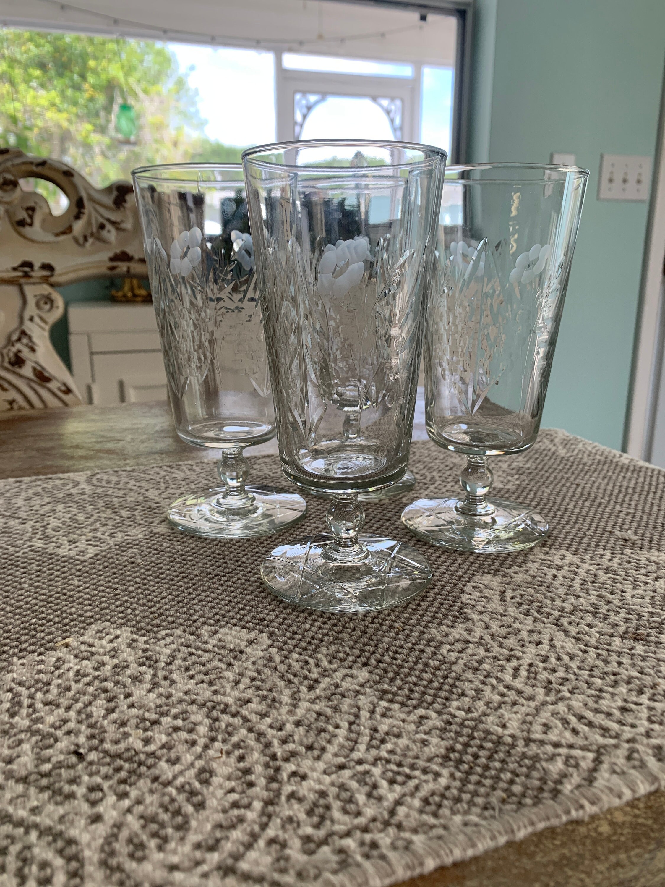Ice Tea Glasses Charmed Vintage Set of 4 Glasses by Rock Sharpe Blown ...