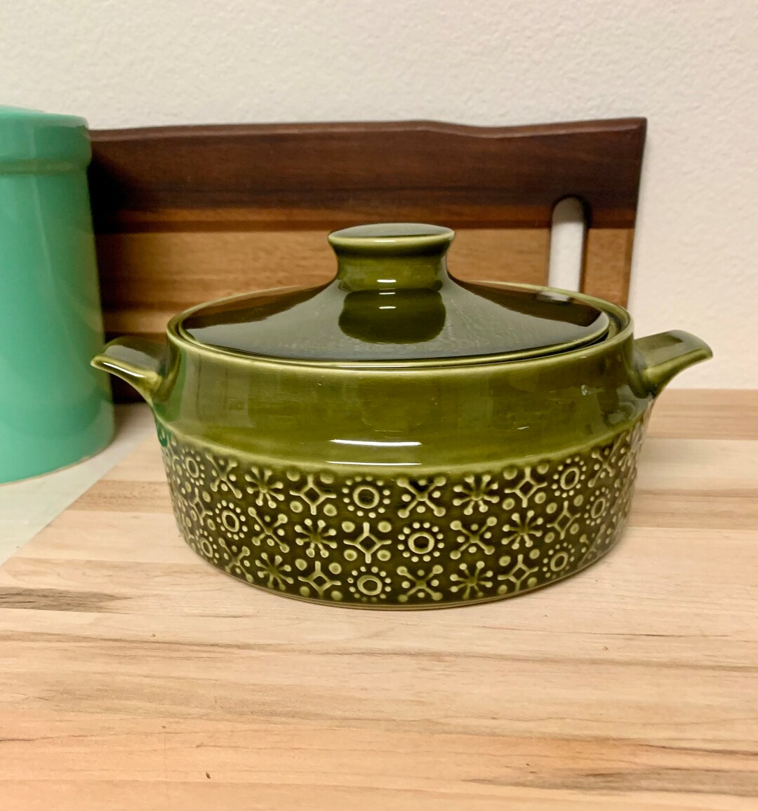 Connemara Celtic Vintage Irish Erin Green Pottery Covered Serving Dish ...