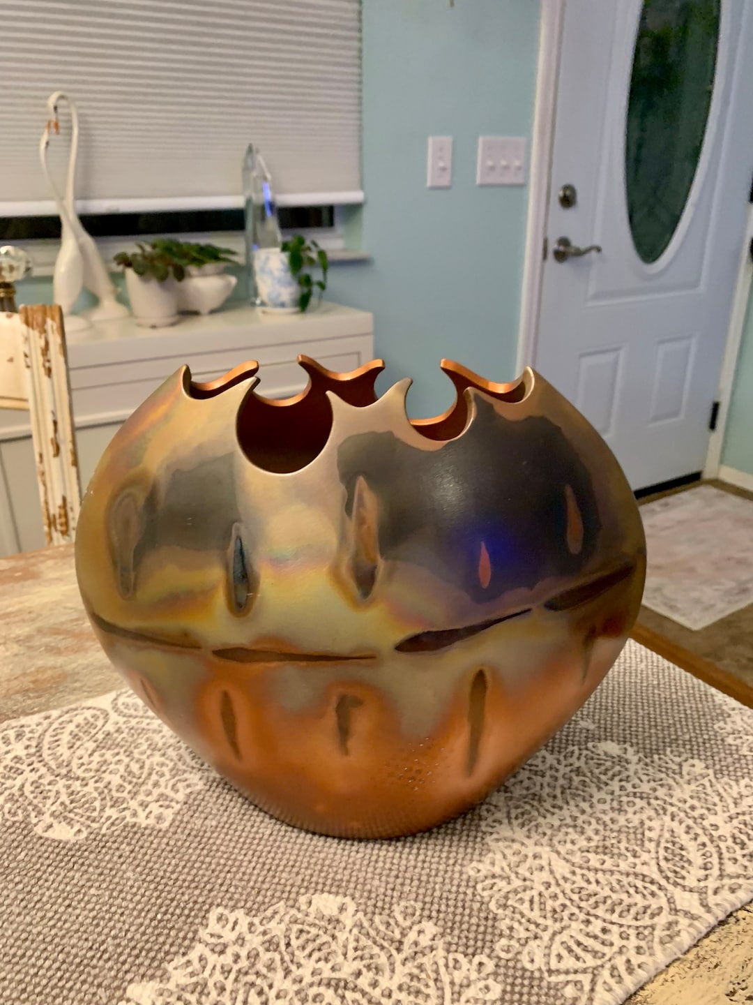 Patina Elliptical Wave Vase by Cosmic Clay Studio - Etsy