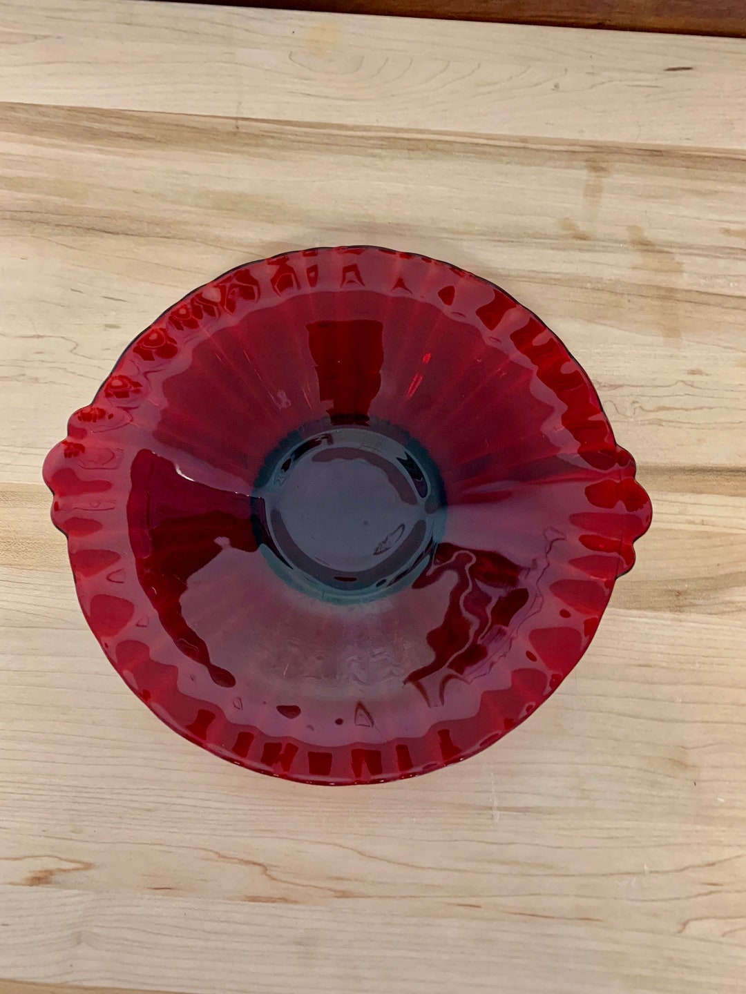 Anchor Hocking Old Cafe Royal Ruby Glass Handle Dish - Etsy