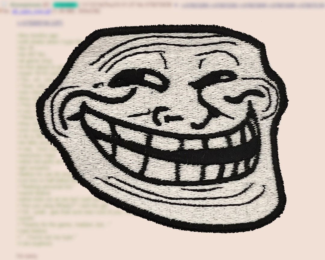 Trollface Embroidered Patch With Sew On Iron on or Hook and - Etsy