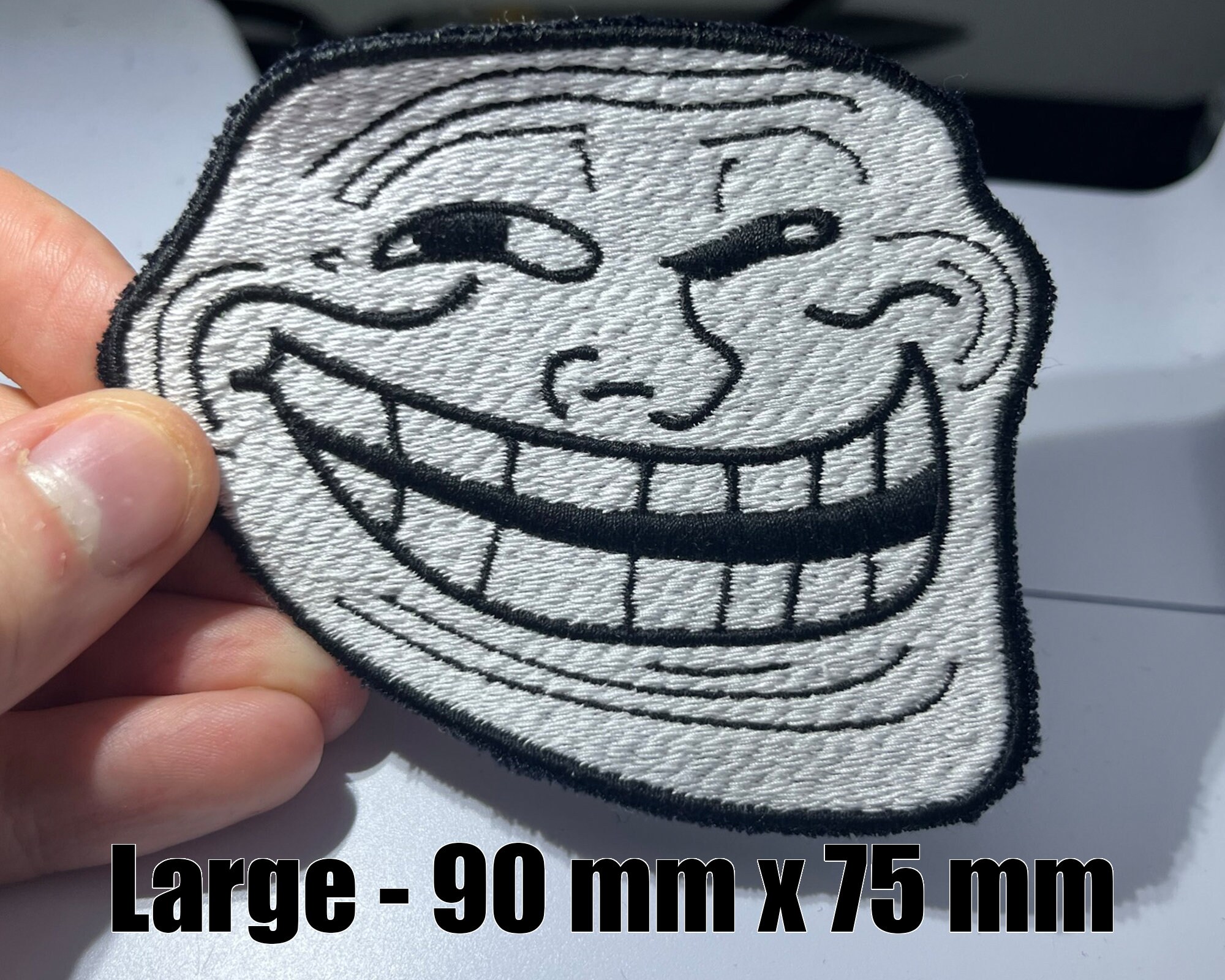 Trollface Embroidered Patch With Sew On, Iron on or Hook and Loop ...