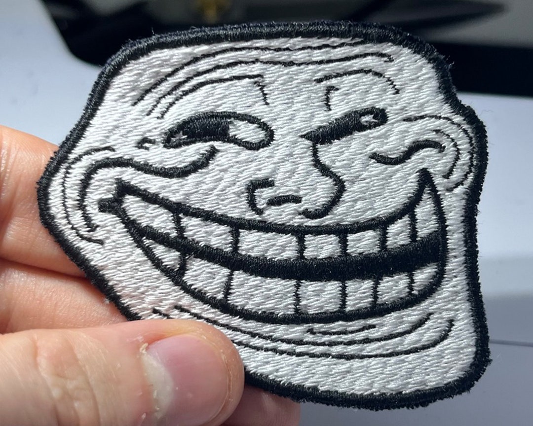 Trollface Embroidered Patch With Sew On, Iron on or Hook and Loop ...