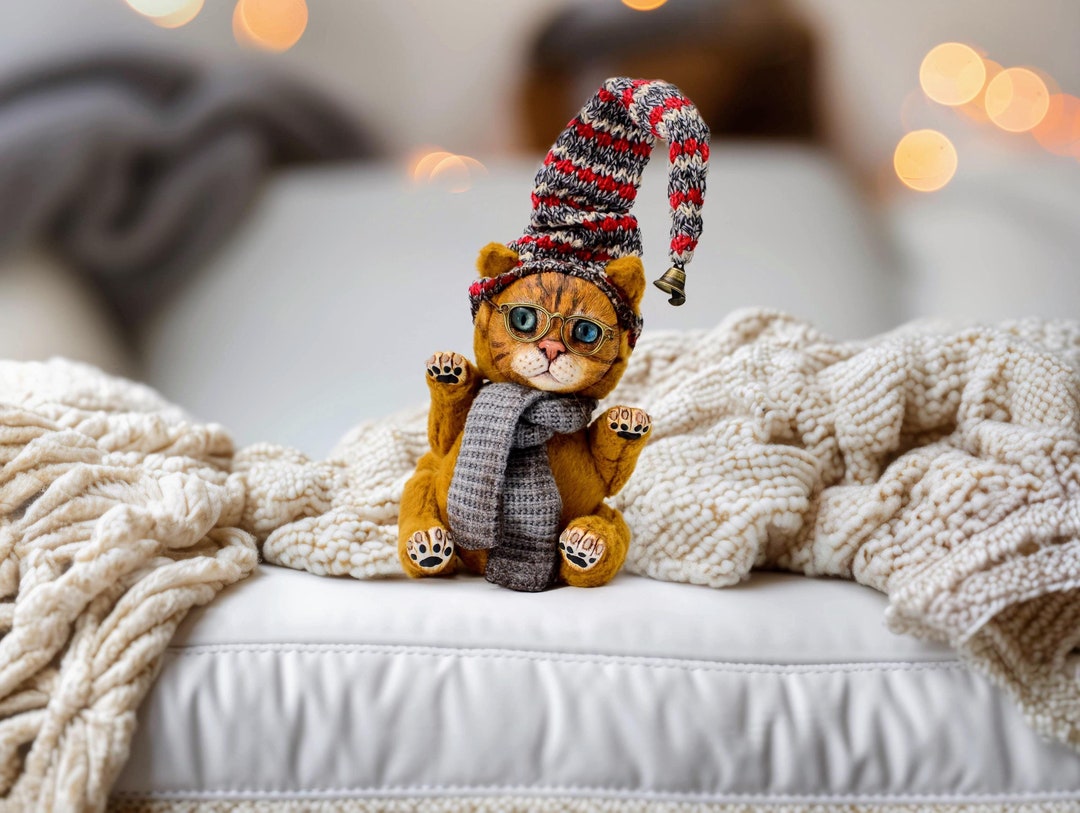 Handmade Cat Doll, Cat Art Doll, Cat Lower Gift, Collectible Animal ...