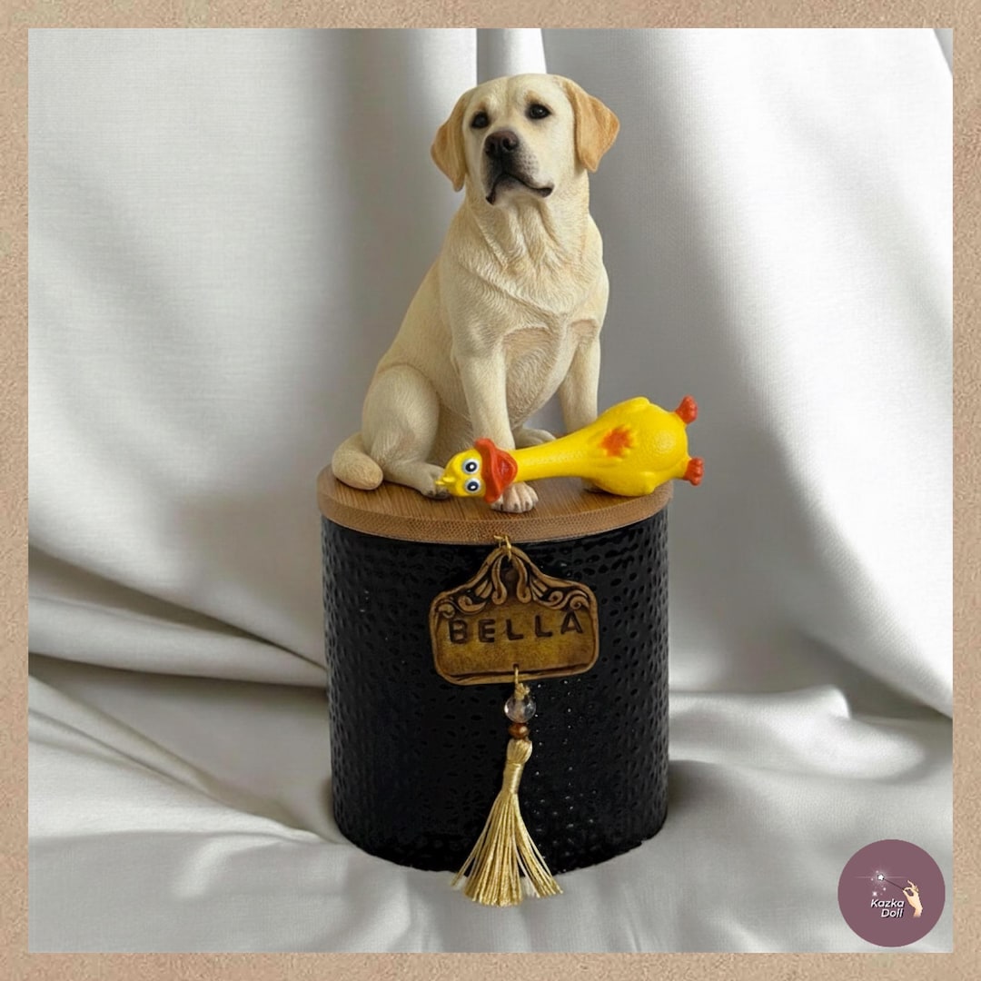 Custom Labrador Memorial Urn, Personalized Dog Pet Loss Gift, Realistic ...